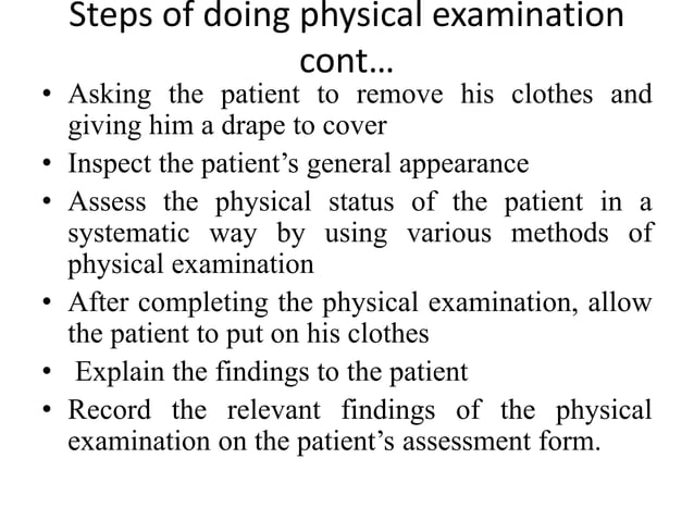 Physical examination, Fundamentals of Nursing | PPT