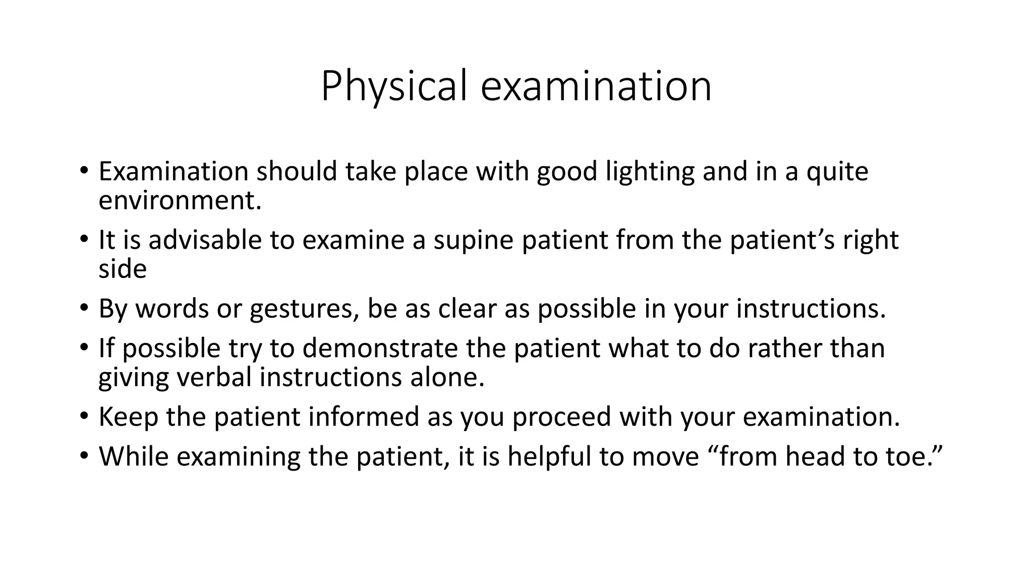 physical_examination of the patient | PPTX