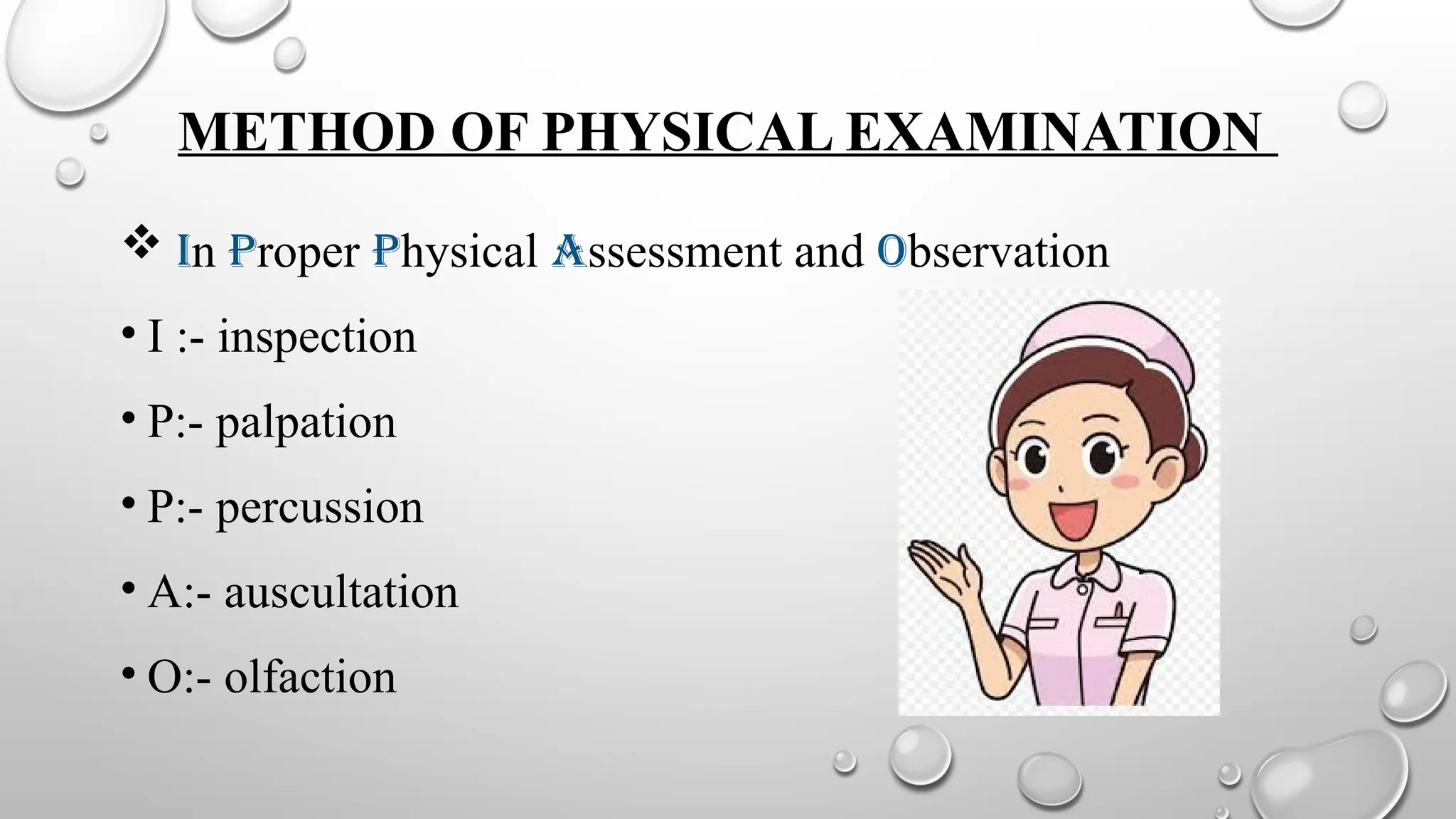 physical examination procedure with use of instrument | PPTX