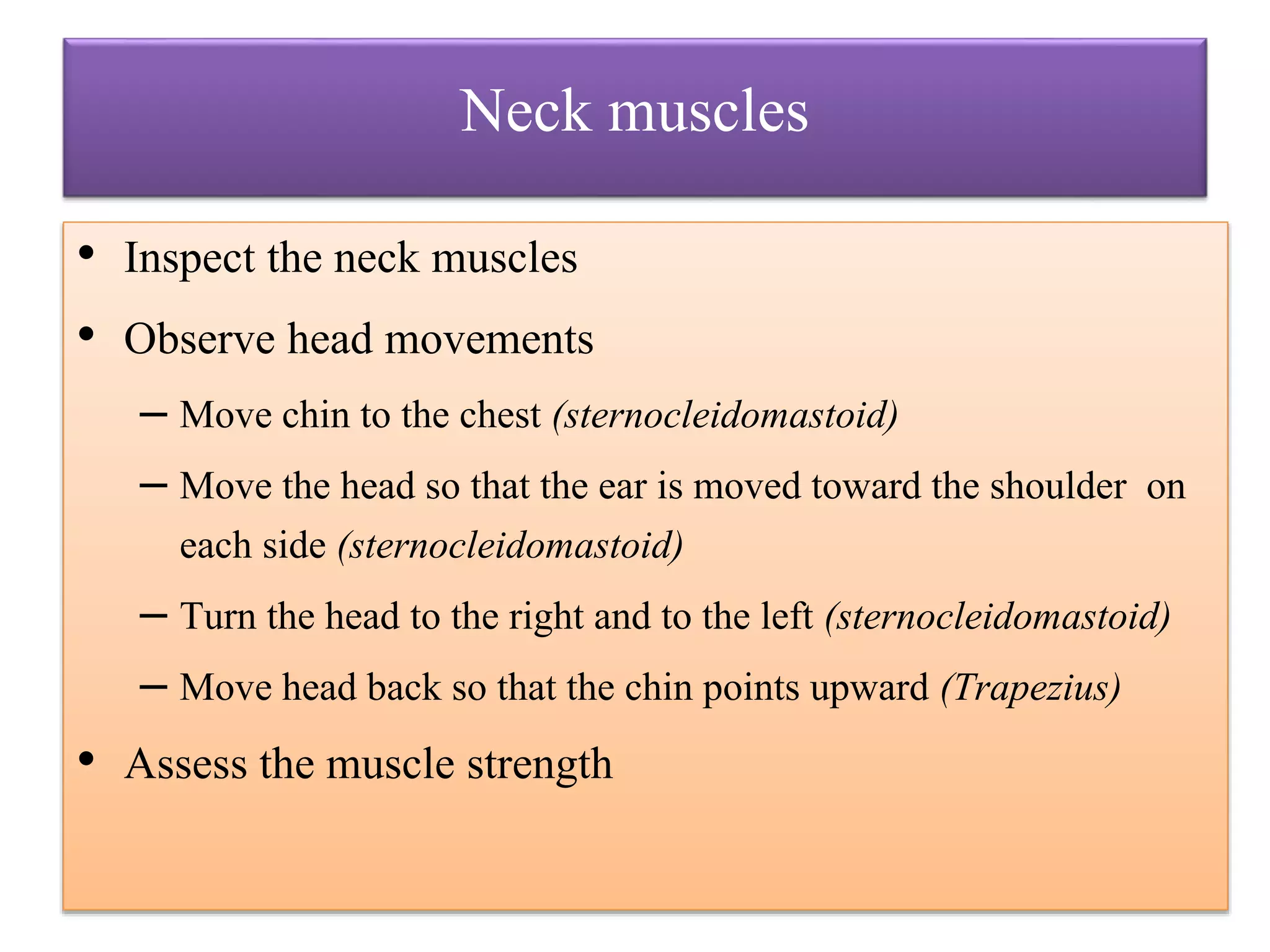 Physical examination head and neck | PPTX