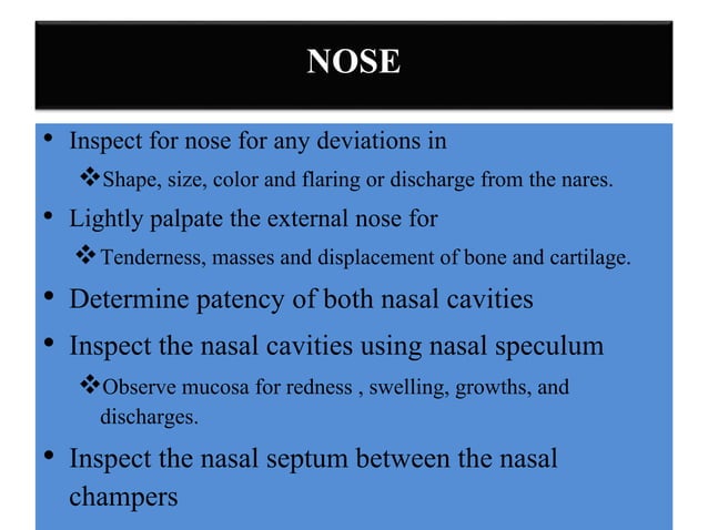 Physical examination head and neck | PPTX