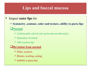 Physical examination head and neck | PPTX