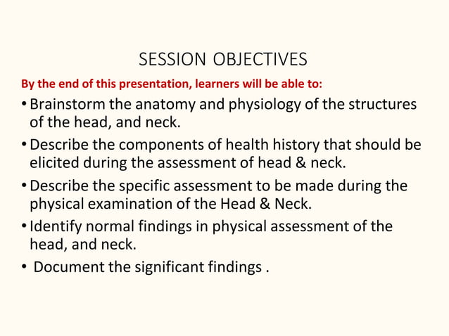 physical examination head and neck.pptx | Ear, Nose and Throat ...
