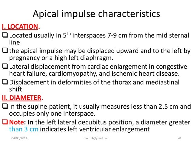 Physical examination of cvs