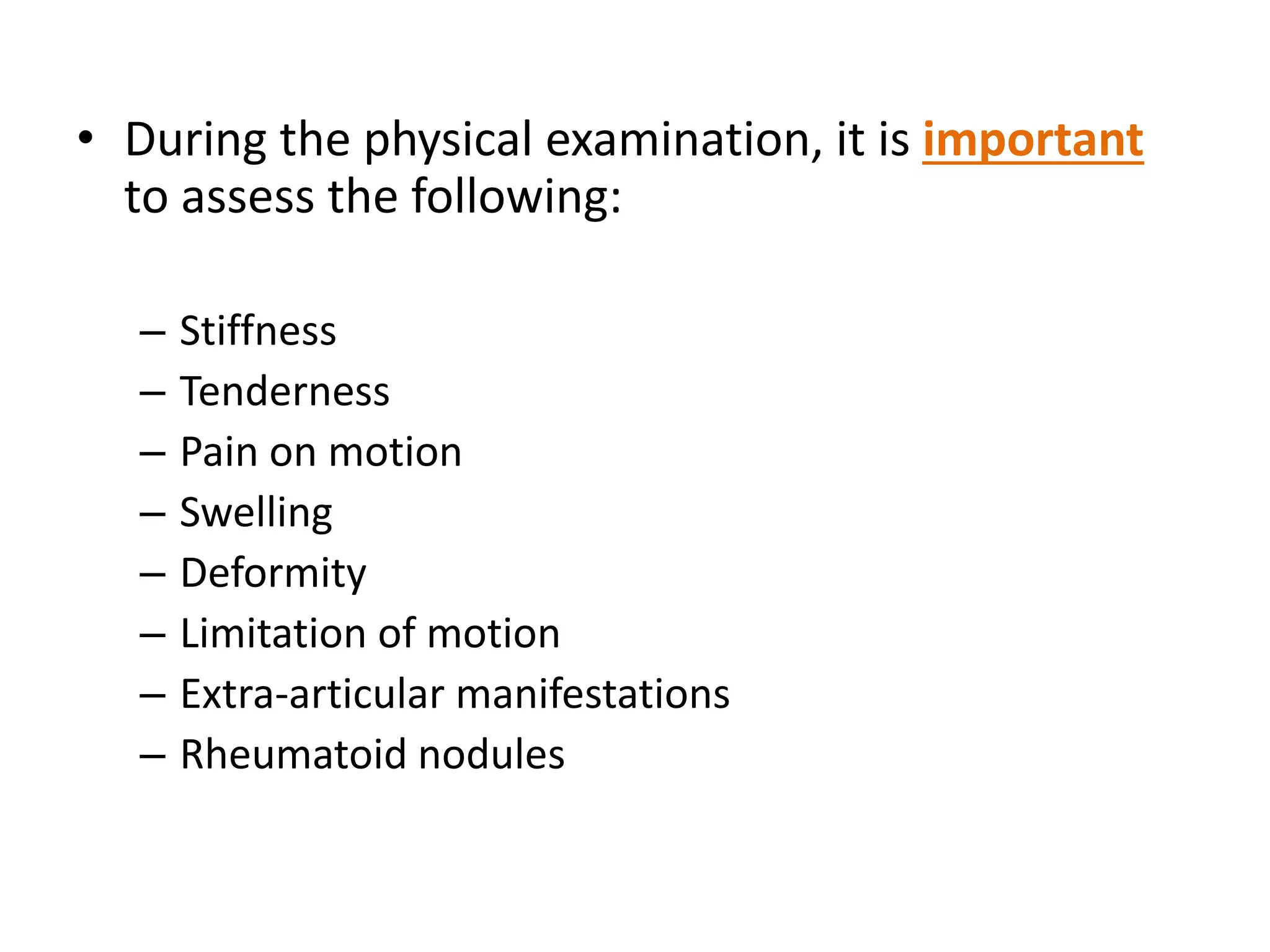 Physical examination of rheumatoid arthritis | PPTX