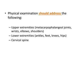 Physical examination of rheumatoid arthritis | PPTX