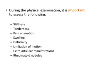 Physical examination of rheumatoid arthritis | PPTX