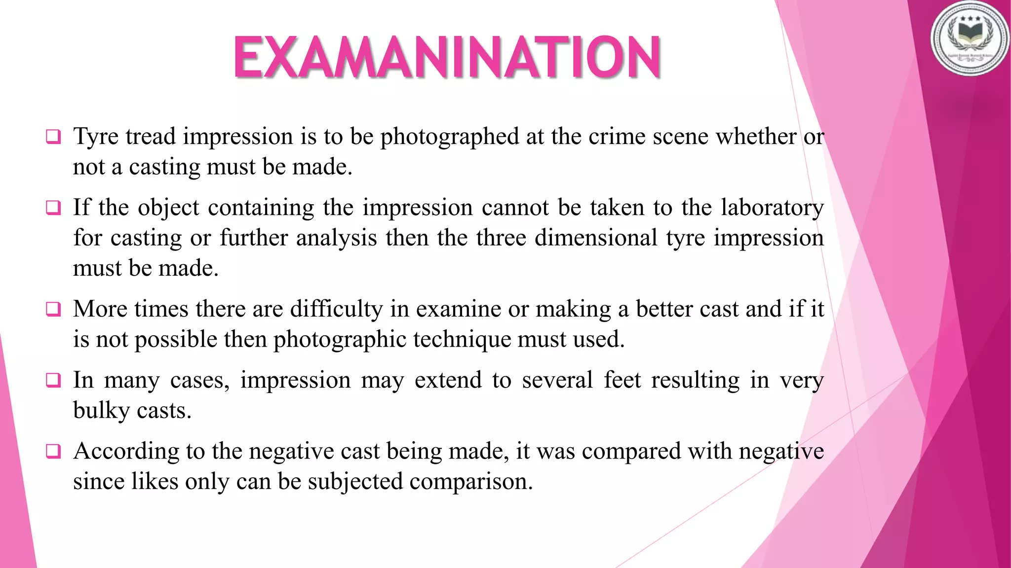 Physical Examination Of Tyre Marks | PPTX