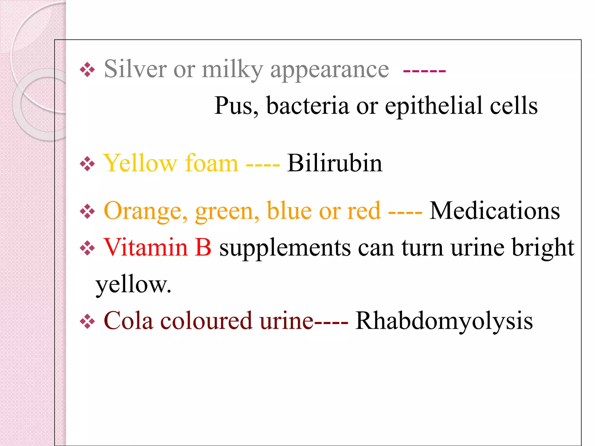 Physical examination of urine | PPTX