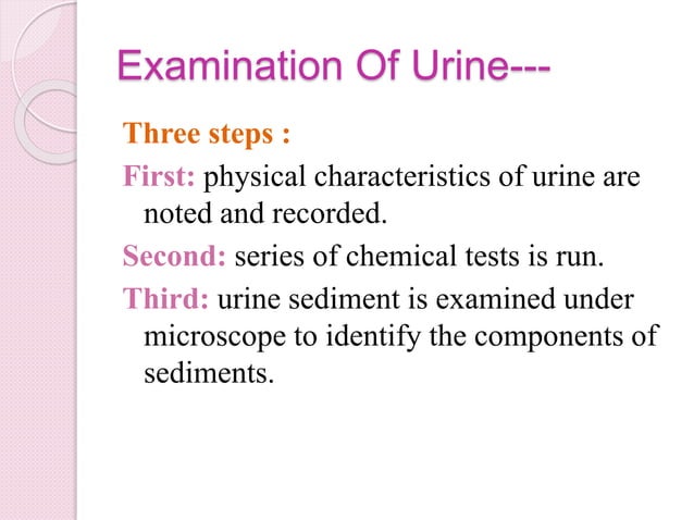 Physical examination of urine | PPTX | Chemistry | Science