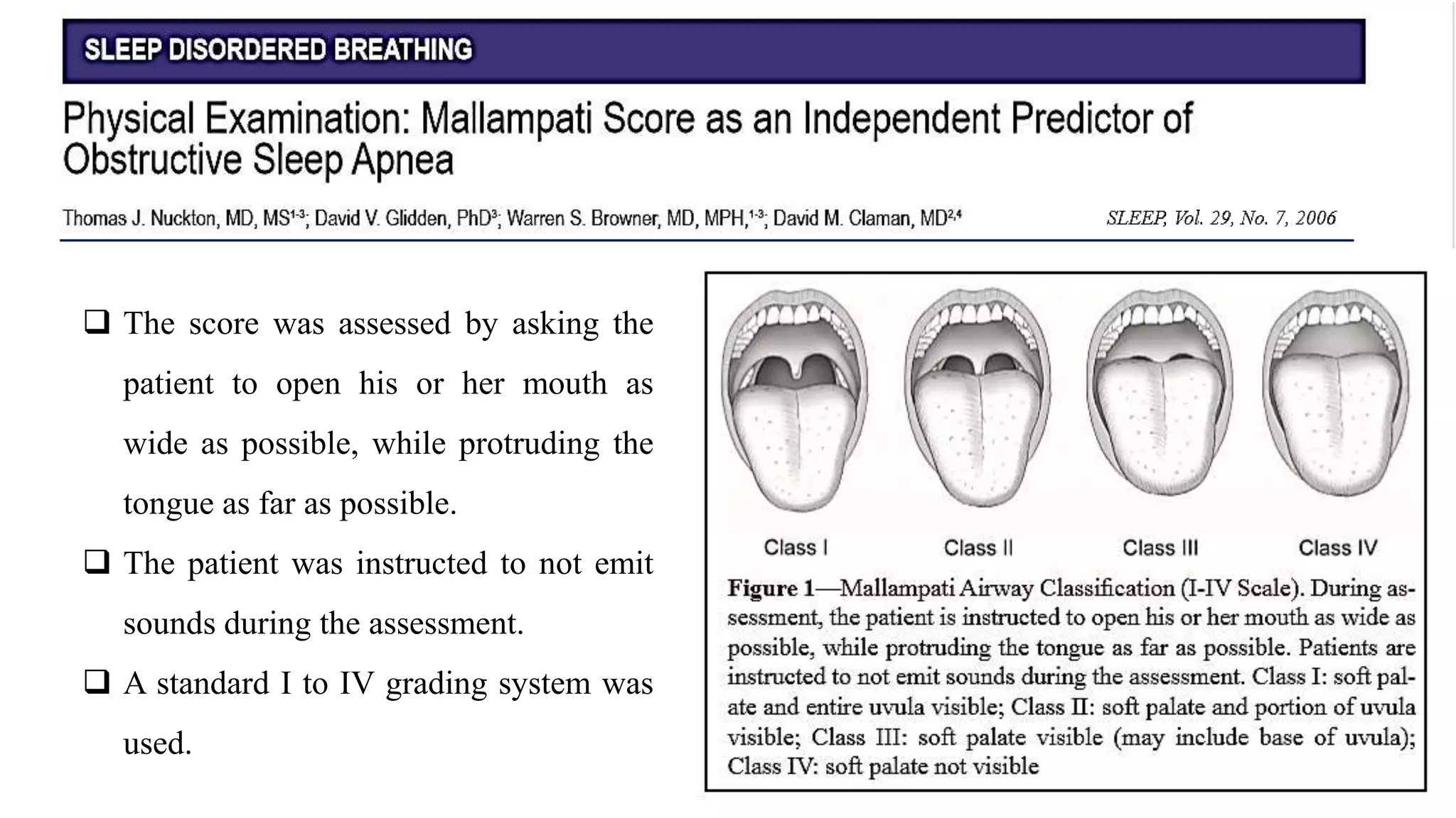 Physical examination : Mallampati score as an independent predictor of ...