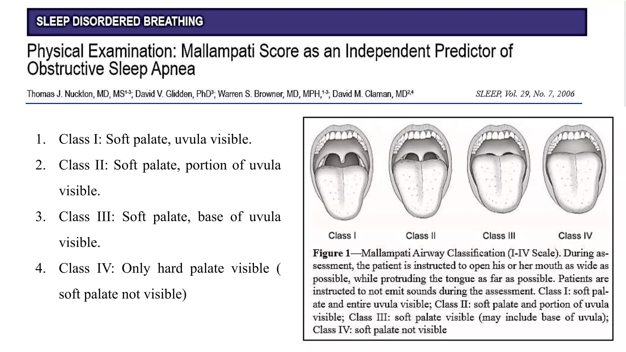 Physical examination : Mallampati score as an independent predictor of ...