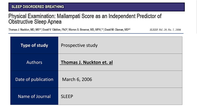 Physical examination : Mallampati score as an independent predictor of ...