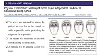 Physical examination : Mallampati score as an independent predictor of ...