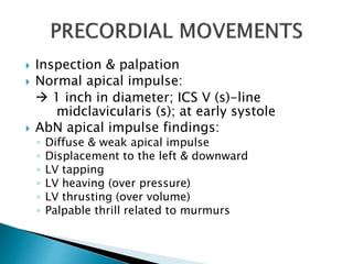 Physical examination of the heart | PPTX