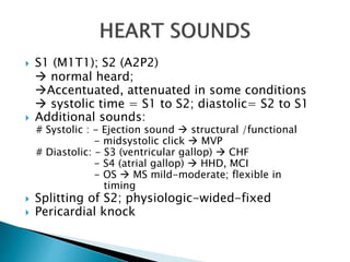Physical examination of the heart | PPTX