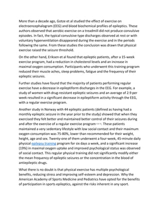 Physical exercise in epilepsy | PDF