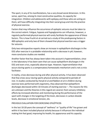 Physical exercise in epilepsy | PDF