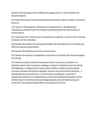 Physical exercise in epilepsy | PDF