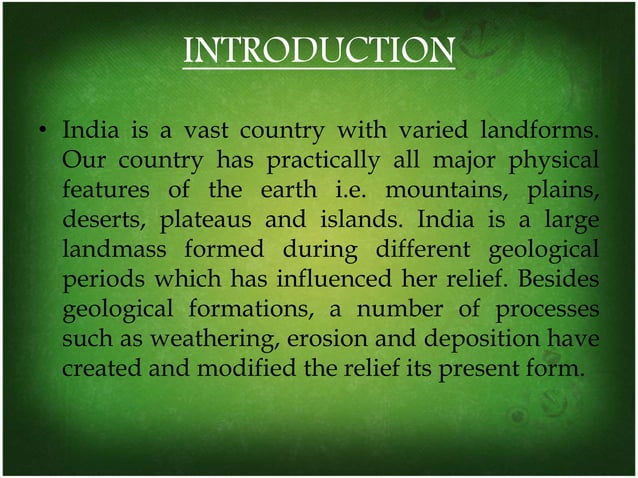 Physical features of india | PPTX | Geography | Science