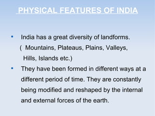 Physical features of india g | PPT | Asia Travel | Travel Locations