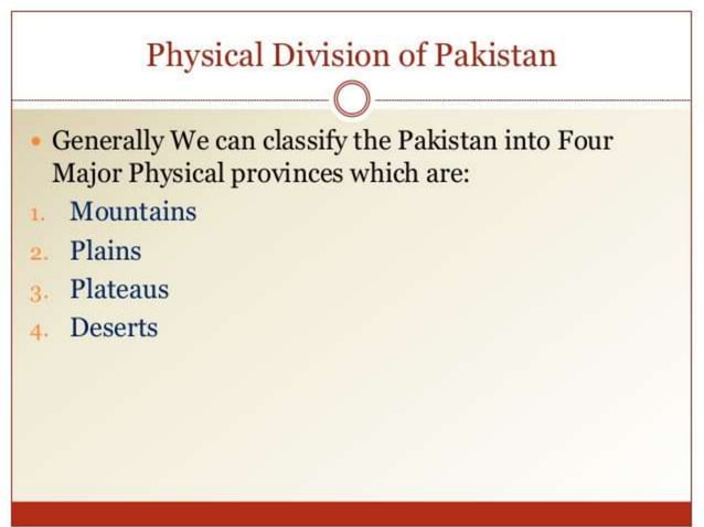 Physical Features of Pakistan | PPT