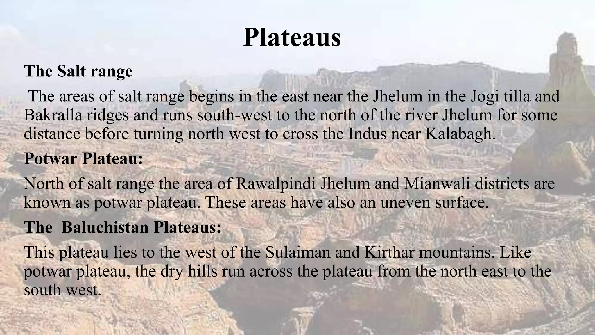 Physical features of pakistan | PPTX
