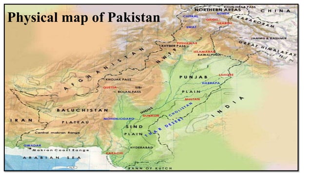 Physical features of pakistan | PPTX | Geography | Science