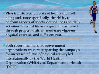 physical fitness. Q1 grade 7.pptx | Participant Sports | Fitness and ...