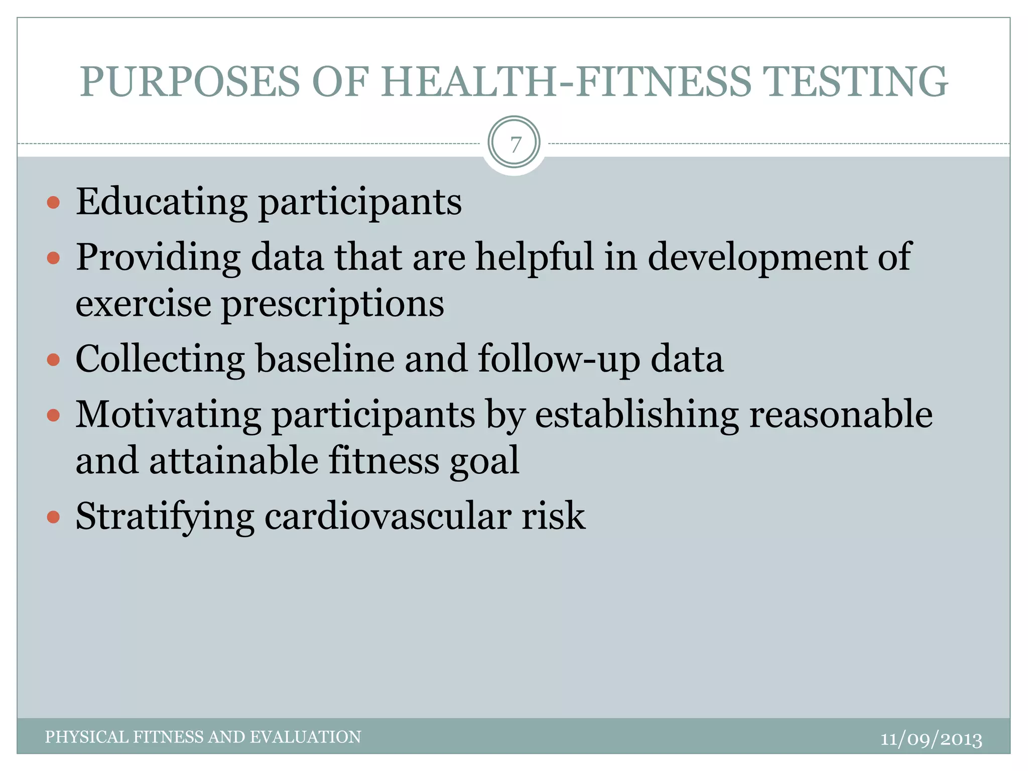 Physical fitness and evaluation | PPTX