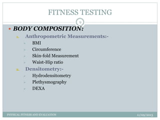 Physical fitness and evaluation | PPTX