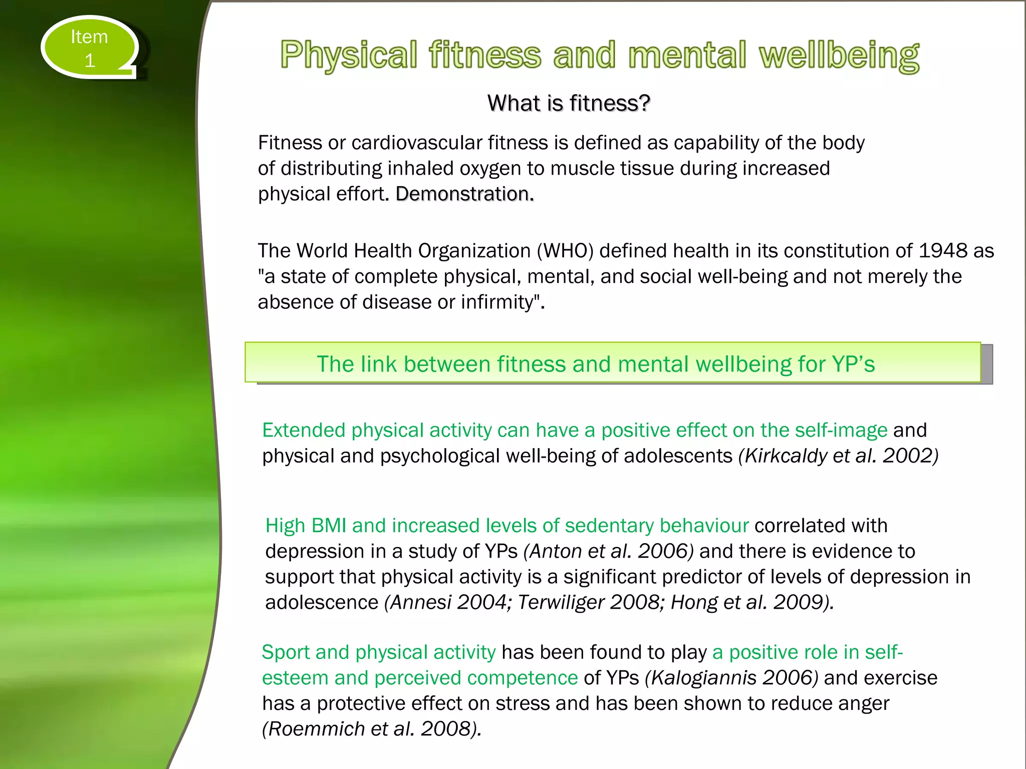 Physical fitness and mental wellbeing their relationship for children ...