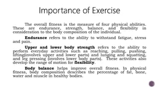 Physical fitness assessments and activities | PPTX