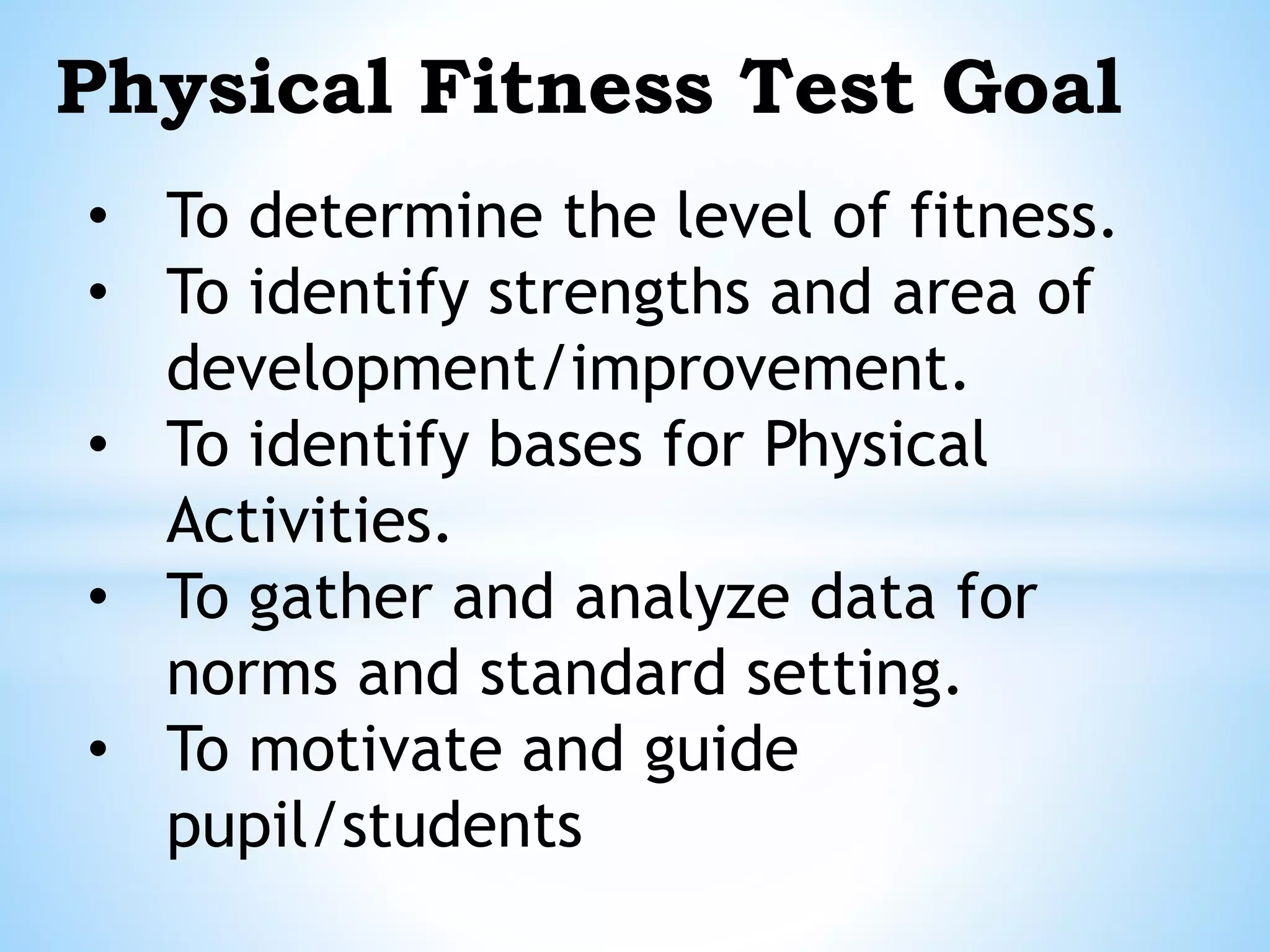 Physical Fitness Test Lecture | PPTX