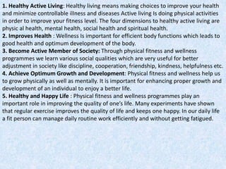 Physical fitness, wellness and lifestyle physical education Class XI ...