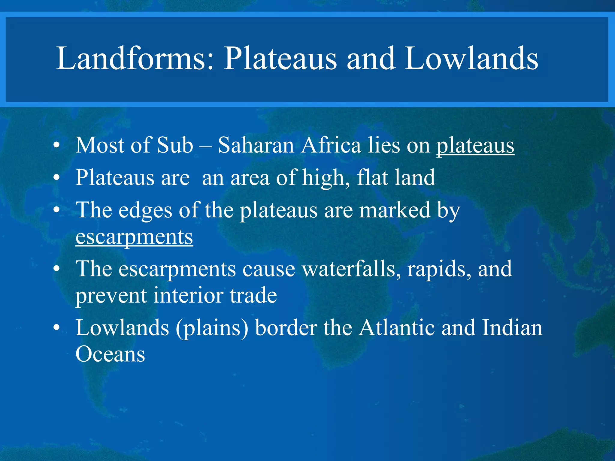Physical geography of africa i | PPT