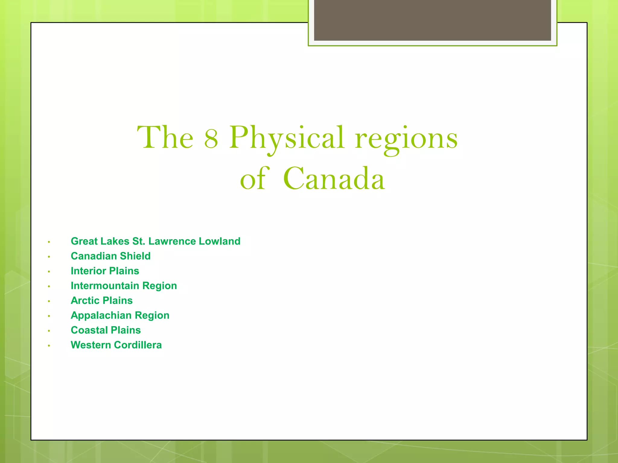 Physical geography of canada | PPTX