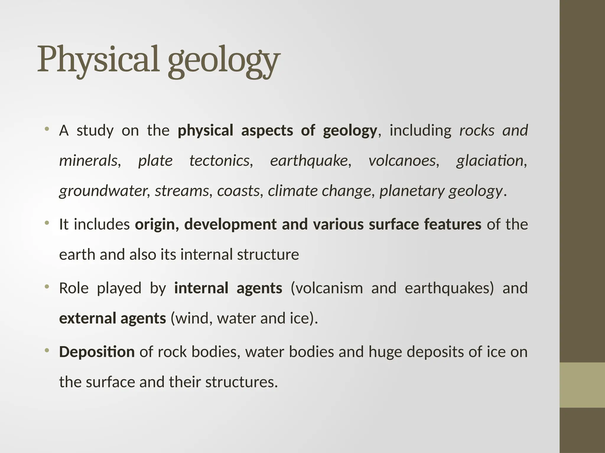 Physical geology in engineering geology in civil engineering | PPTX