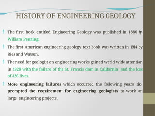 Physical geology in engineering geology in civil engineering | PPTX