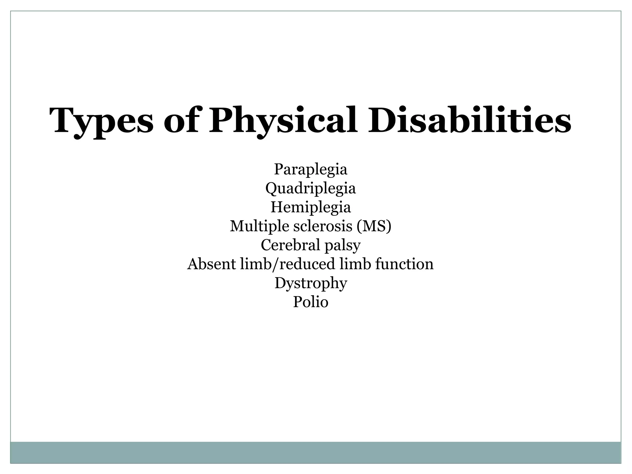 Physical handicap | PPTX