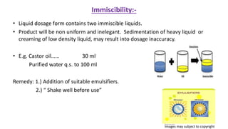 Physical incompatibilities and chemical incompatibilities | PPTX