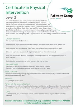 Physical intervention Course | PDF