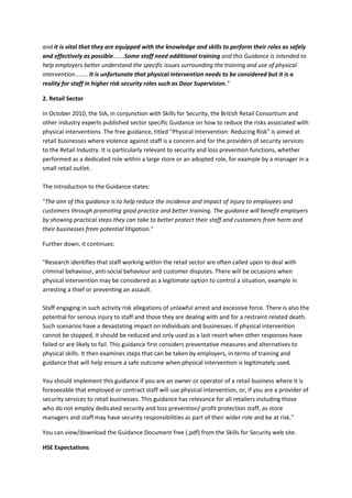 Physical Intervention Training | DOCX