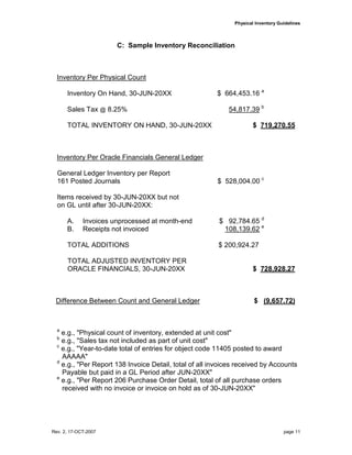 Physical inventory guidelines | PDF