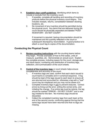 Physical inventory guidelines | PDF