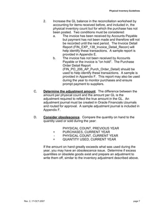 Physical inventory guidelines | PDF