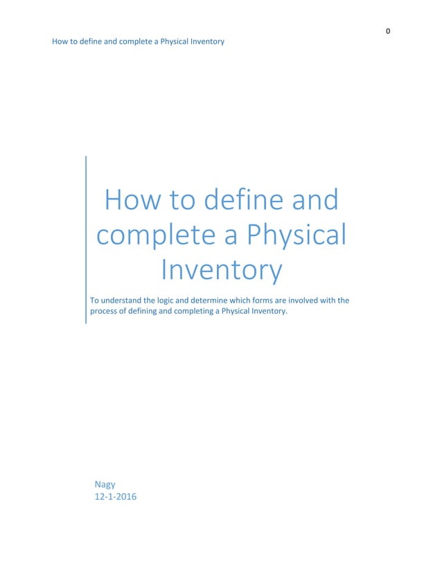 Physical inventory training manual | PDF | Technology & Computing