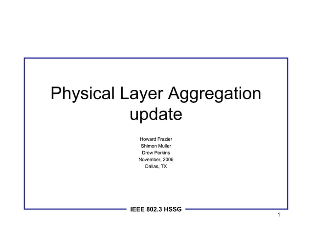 Physical layer aggregation | PDF