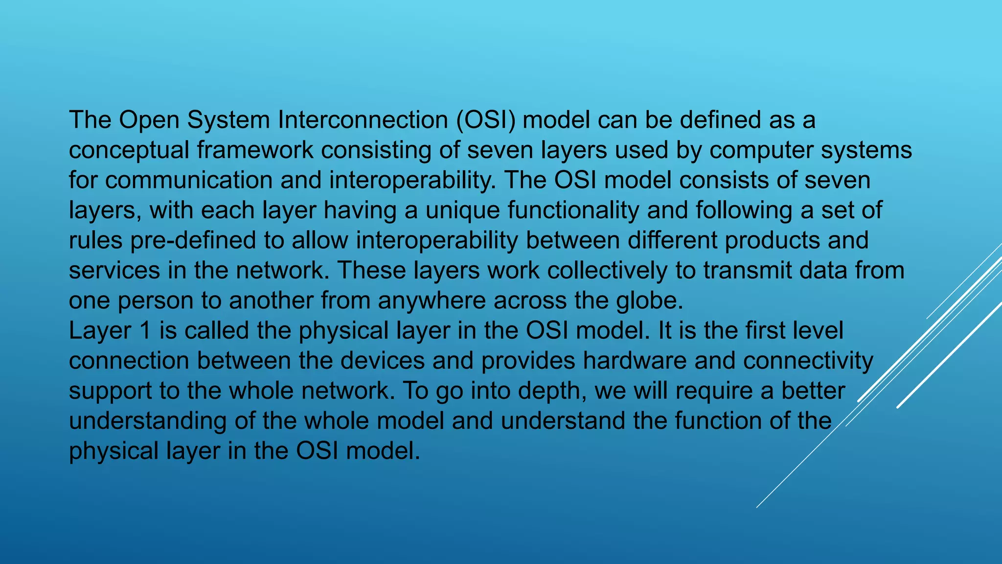 The Physical Layer in OSI Model Explained | PPTX