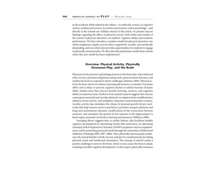 Physically Active Play and Cognition An Academic Matter? | PPT